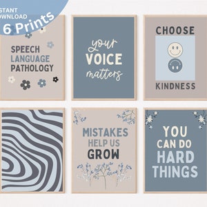 Gray Boho Speech Room Decor Bundle, Set of 6, SLP Posters, Speech ...