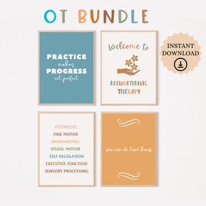 Occupational Therapy Poster Bundle, Set of 4, OT Therapy Bundle ...