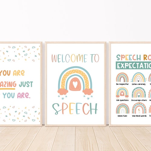 Speech Therapy Wall Decor Bundle Set of 4 Speech Room Decor - Etsy