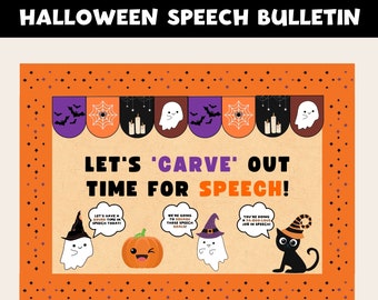 Speech Therapy Halloween Decor Bulletin Board Kit, Speech and Language ...
