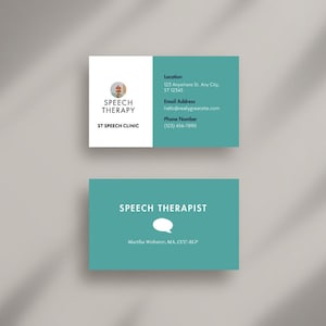 Speech Therapist Business Card, Canva Editable Template, Speech Therapy ...
