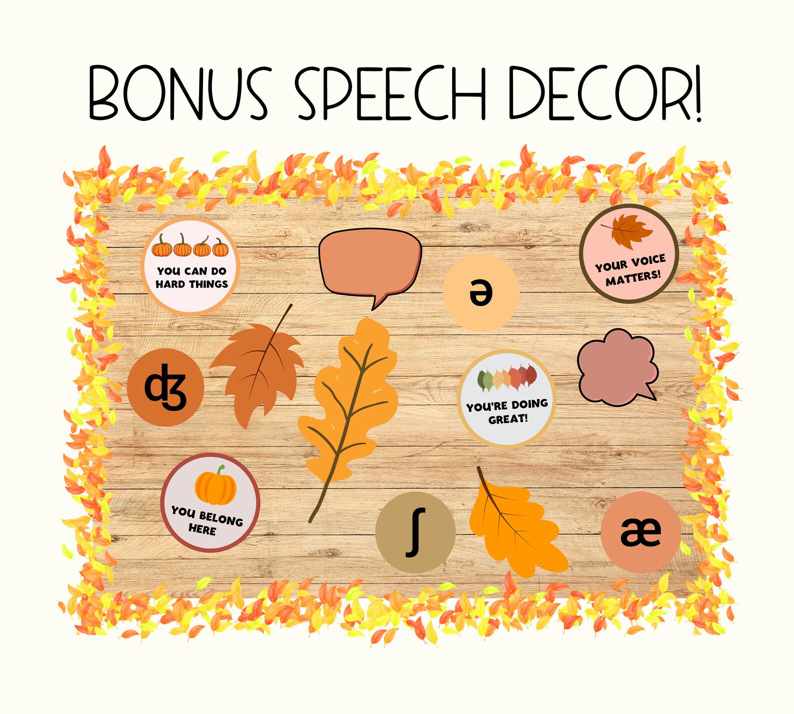 Fall Themed Speech Bundle, Speech Therapy Classroom and Office Decor ...