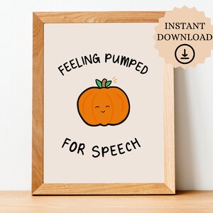 Fall Speech Therapy Poster, Speech Pumpkin Sign, Speech Therapy Room ...