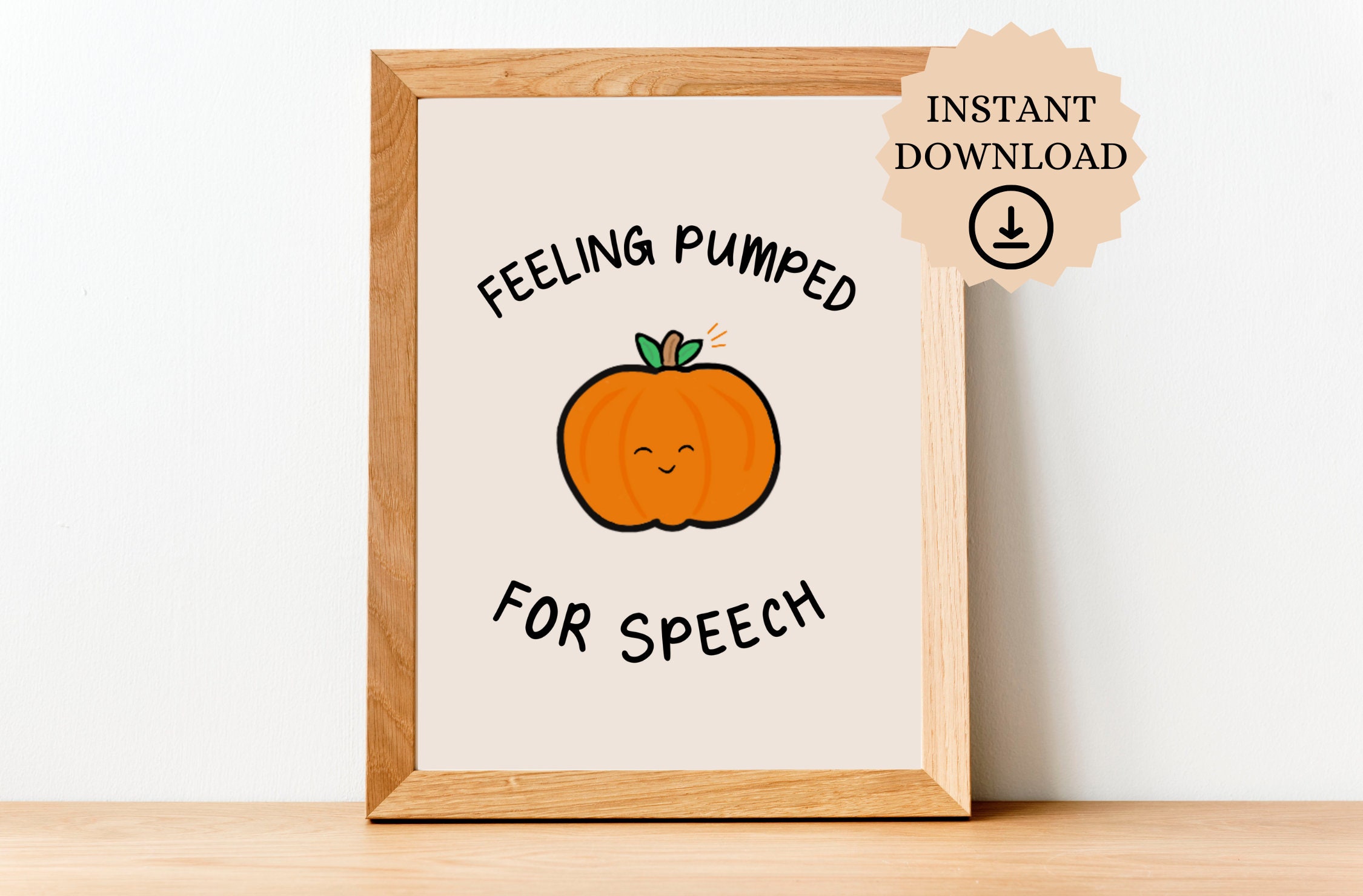 Fall Speech Therapy Poster: Bright Pumpkin Illustration, Digital ...