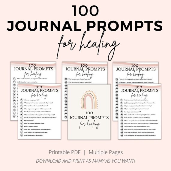 100 Journal Prompts for Healing Printable Journal Prompts - Etsy