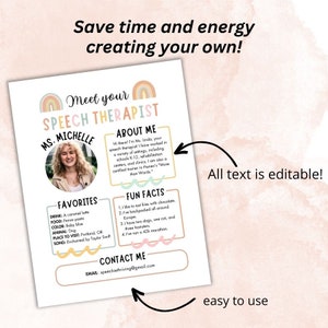 Meet the SLP Editable Template, Meet the Speech Therapist Canva ...