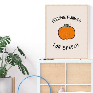Fall Speech Therapy Poster, Speech Pumpkin Sign, Speech Therapy Room ...