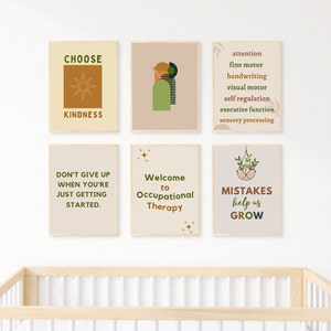 Occupational Therapy Boho Poster Bundle, Set of 6, Occupational Therapy ...