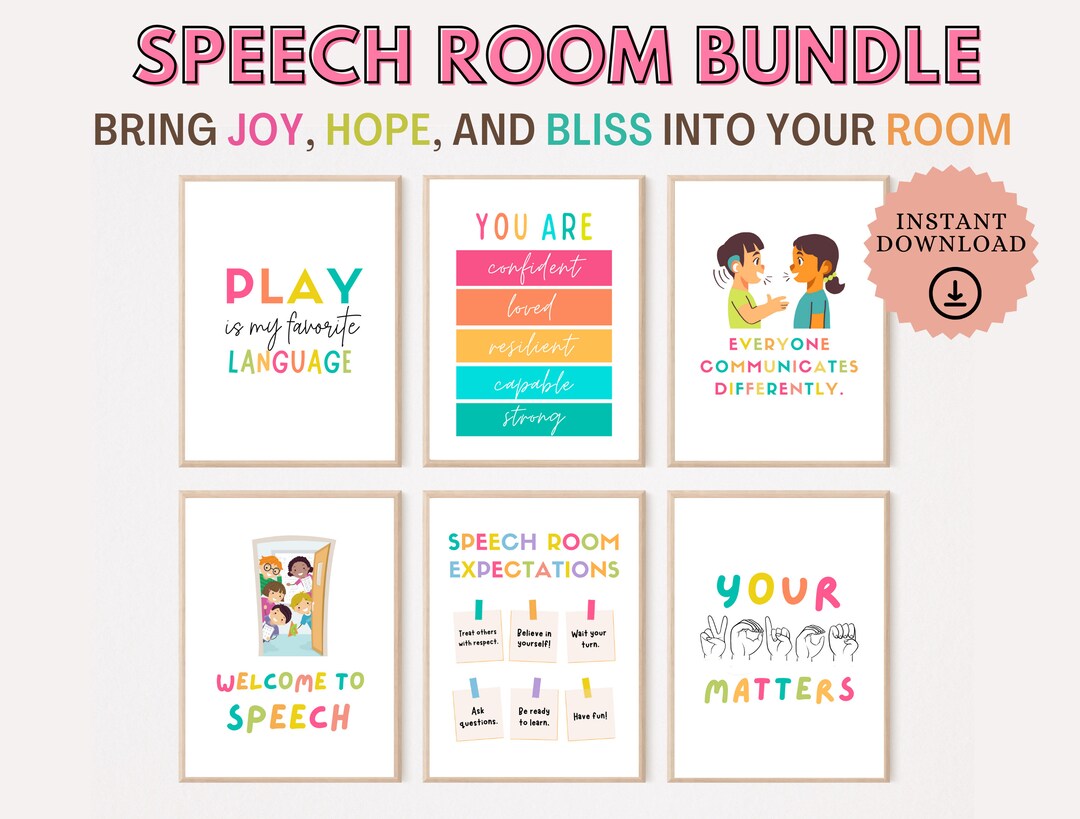 Speech Room Decor Bundle, Set of 6, Speech Classroom Decor, Printable ...