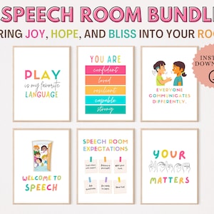 Speech Room Decor Bundle, Set of 6, Speech Classroom Decor, Printable ...