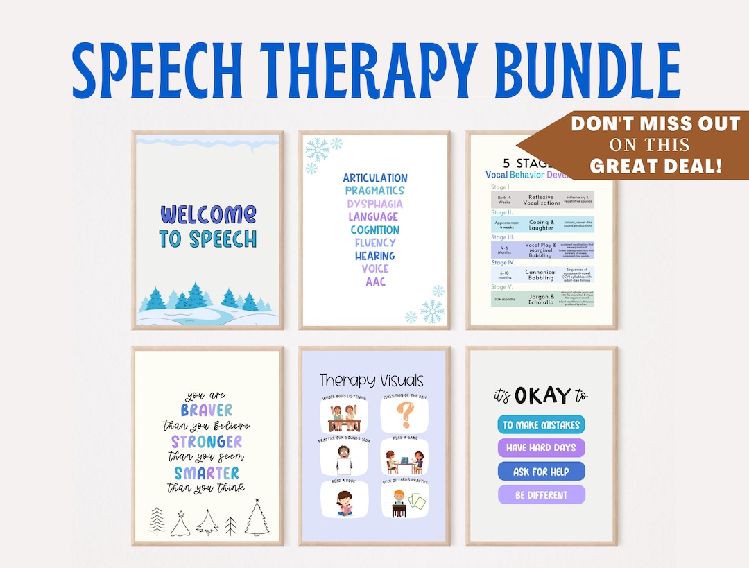 Speech Therapy Room Decor, Set of 10, Speech Posters, SLP Office ...