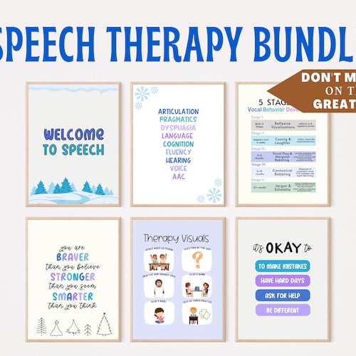 20 Speech Therapy Room Posters SLP Decor Language Pathologist - Etsy Canada