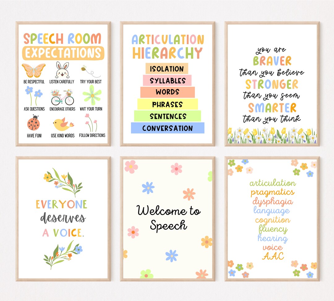 Spring Speech Therapy Posters, Set of 6, Speech Bundle, Speech ...
