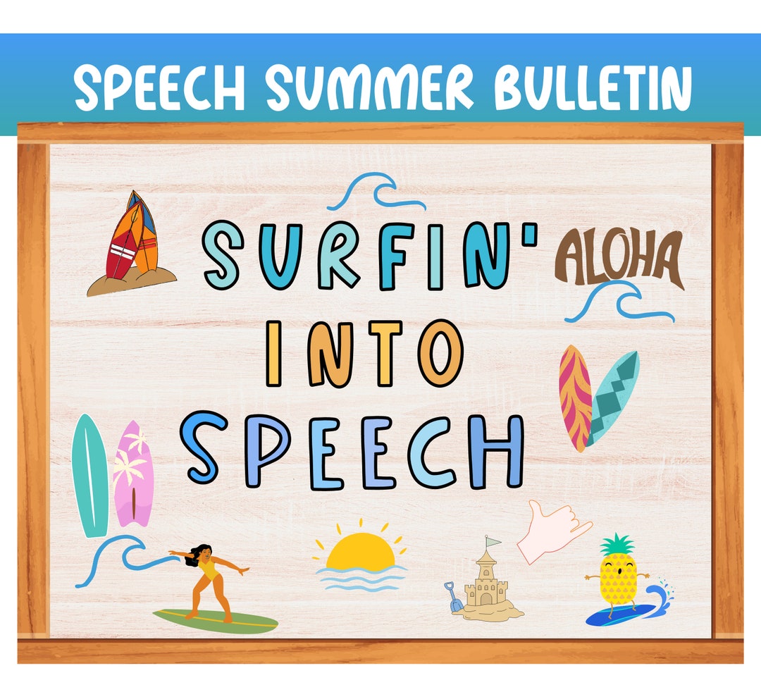 Speech Summer Bulletin Board, Classroom Bulletin Board, Speech Therapy ...