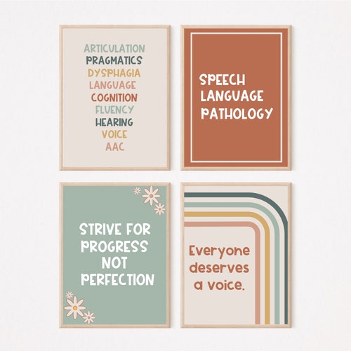 Speech Therapy Wall Art Bundle of 4 Prints / SLP Poster / - Etsy