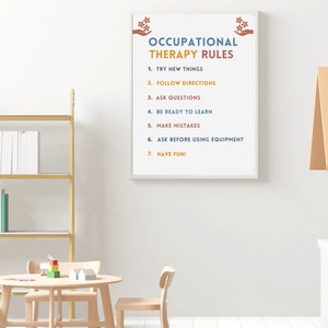 OT Room Expectations, Occupational Therapy Poster, Digital OT Print ...
