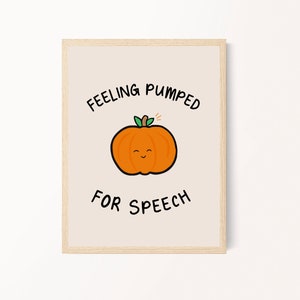 Fall Speech Therapy Poster, Speech Pumpkin Sign, Speech Therapy Room ...