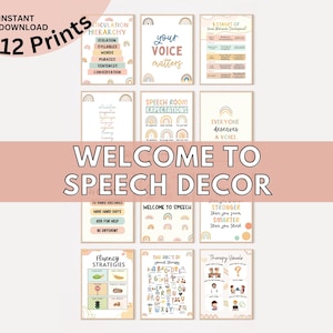 Welcome to Speech Bundle, Set of 12, Speech Language Pathology Posters ...