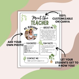 Boho Themed Meet the Teacher, Teacher Template, Editable Meet the ...