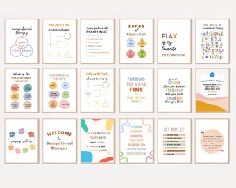 Occupational Therapy Posters, Set of 15, Occupational Therapy Bundle ...