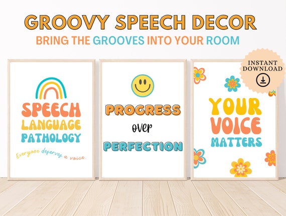 Groovy Speech Therapy Decor Bundle SLP Office Decor SLP - Etsy