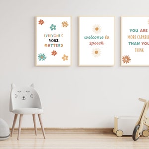 Boho Speech Decor, Set of 3, Speech Therapy Room Decor, Speech ...