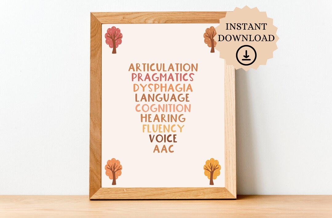 Boho Speech Language Pathology Poster, Speech Therapy Sign, Speech ...