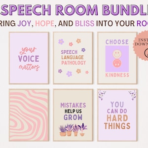 Purple and Pink Speech Room Decor Bundle Set of 6 SLP - Etsy