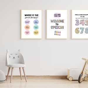 Pastel Speech Therapy Decor, Set of 6, Speech Classroom Decor, Speech ...