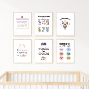 Pastel Speech Therapy Decor, Set of 6, Speech Classroom Decor, Speech ...