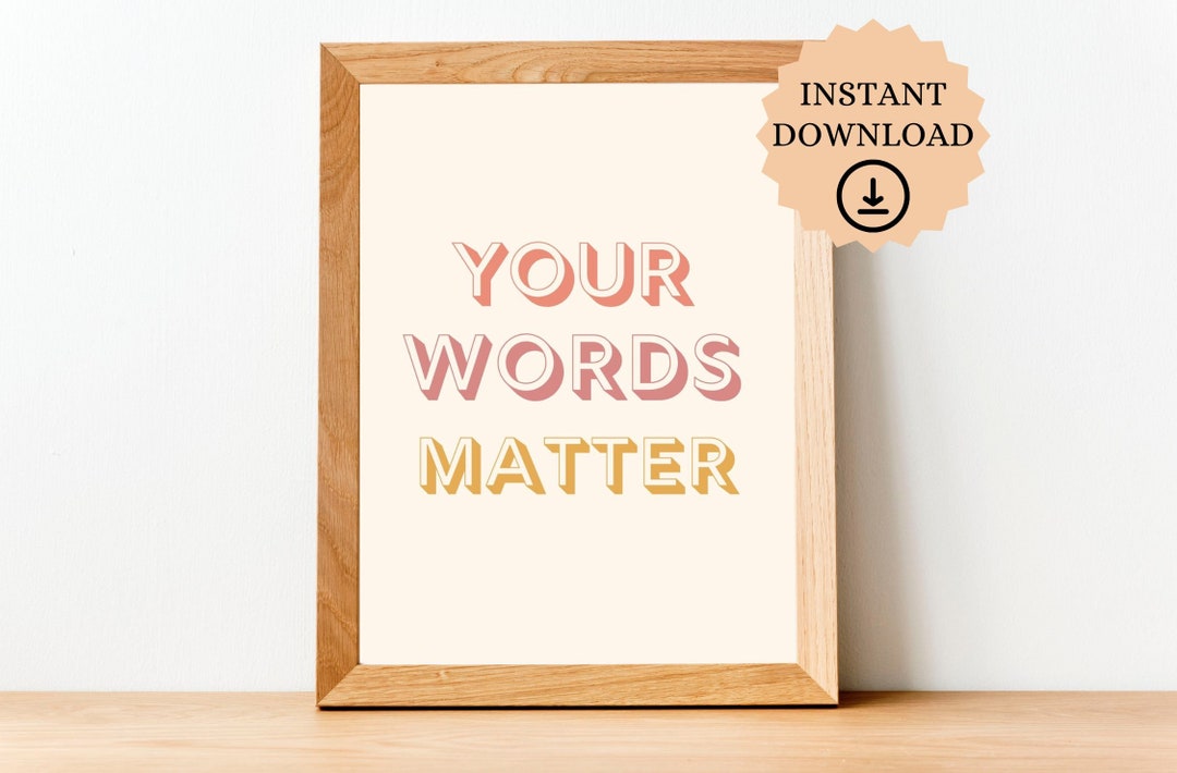 Diversity Your Words Matter Poster, Speech Wall Art for Slps, Speech ...