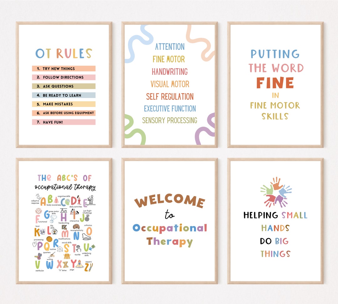 Occupational Therapy Posters, Set of 15, Occupational Therapy Bundle ...