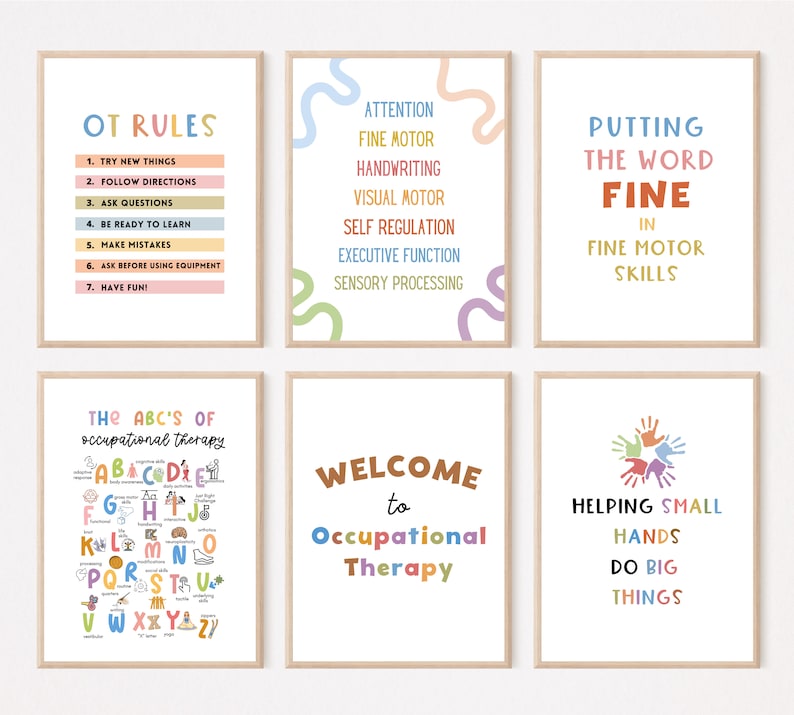 Occupational Therapy Posters Set of 15 Occupational Therapy - Etsy