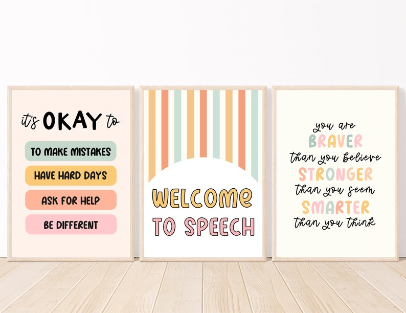 Soft Boho Speech Therapy Classroom and Office Decor, SLP Classroom and ...