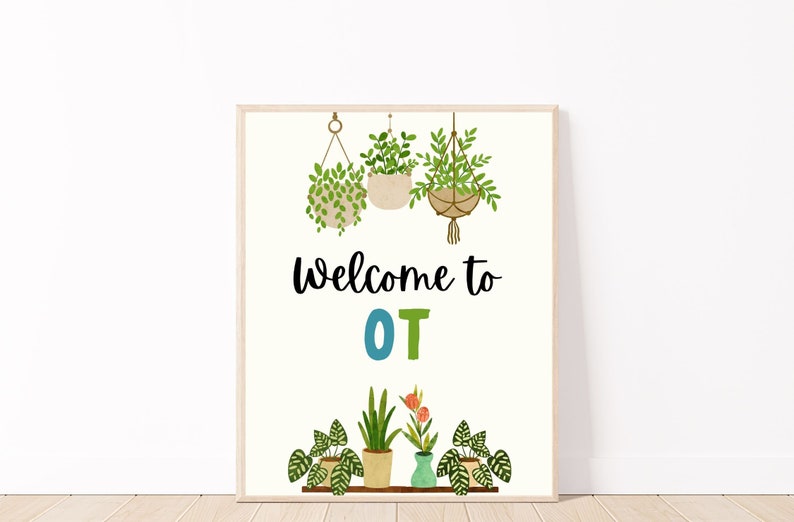 Welcome to OT Poster, Plant Themed Occupational Therapy, Occupational ...