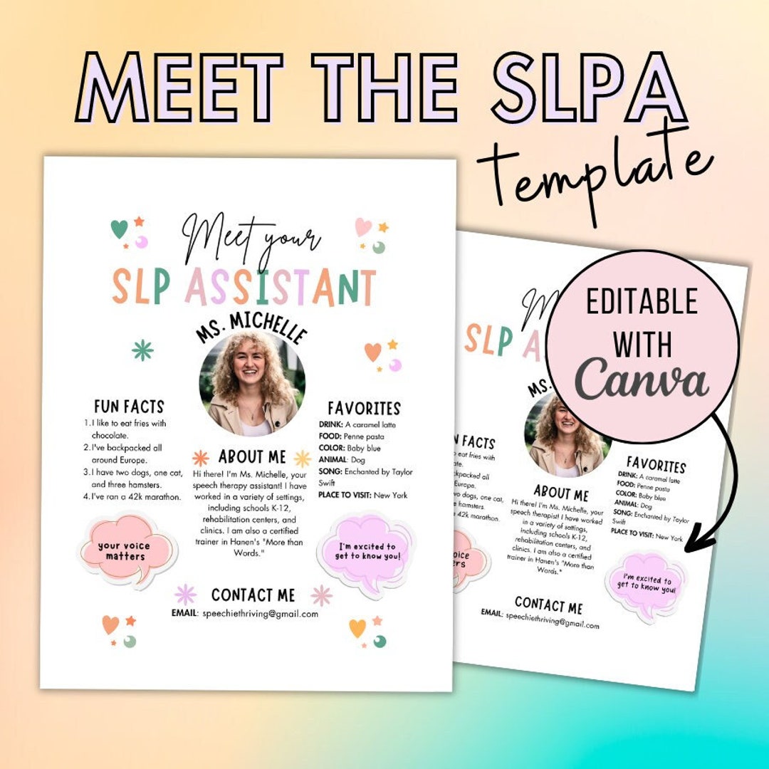 Meet the Speech Language Pathologist Assistant, Meet the SLPA Template ...