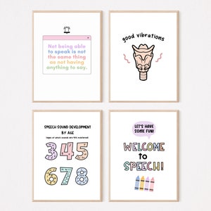 Pastel Speech Therapy Decor, Set of 6, Speech Classroom Decor, Speech ...