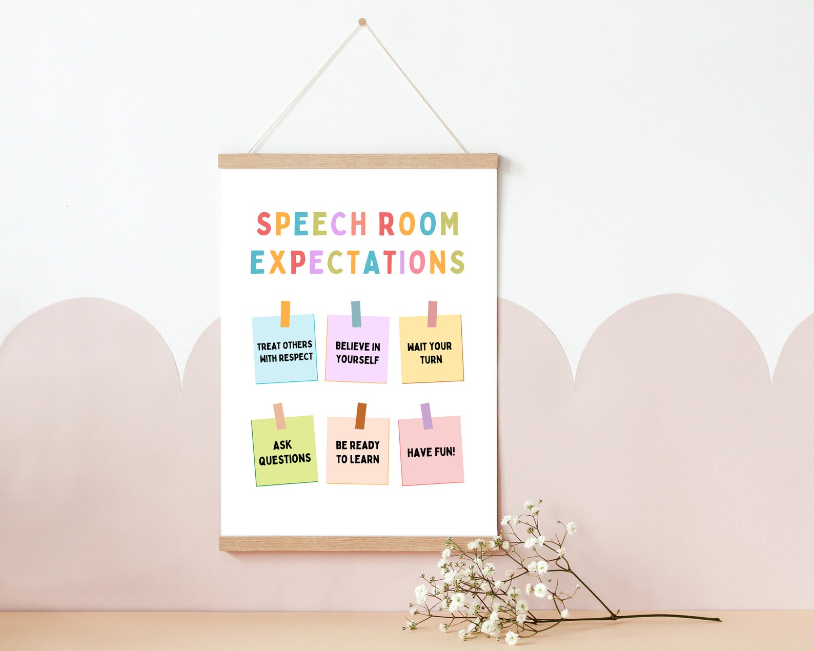 Bright Speech Room Decor Bundle, Set of 6, Speech Therapy Room Decor ...