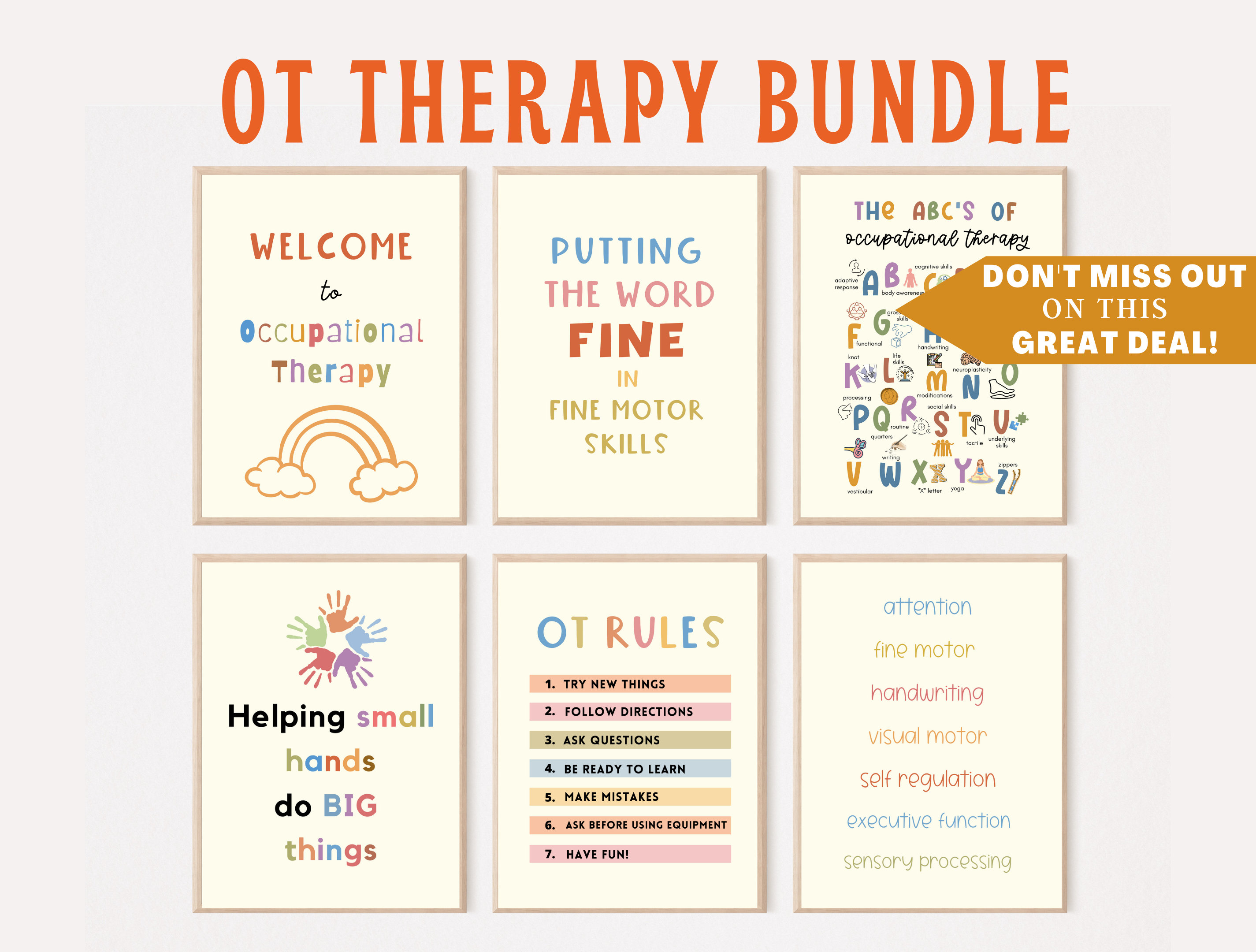 Pediatric OT Prints - Occupational Therapy Wall Art - Bright Digital ...