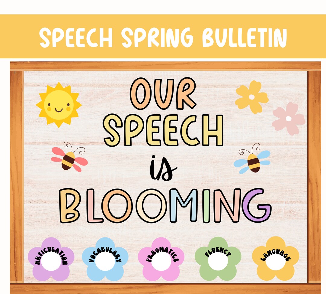 Speech Therapy Bulletin Board, Spring Speech Bulletin Board, Speech ...