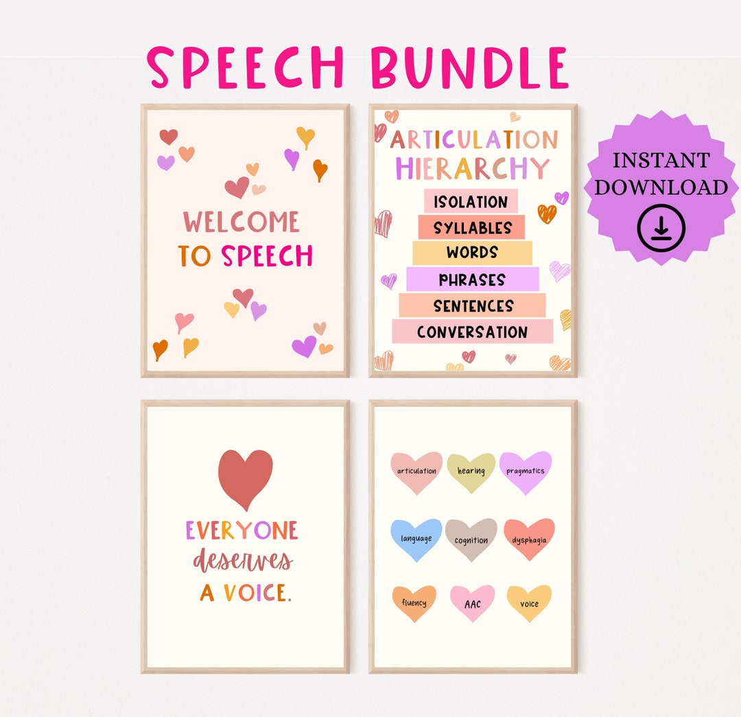 Speech Therapy Decor Printable Speech Wall Art Speech - Etsy