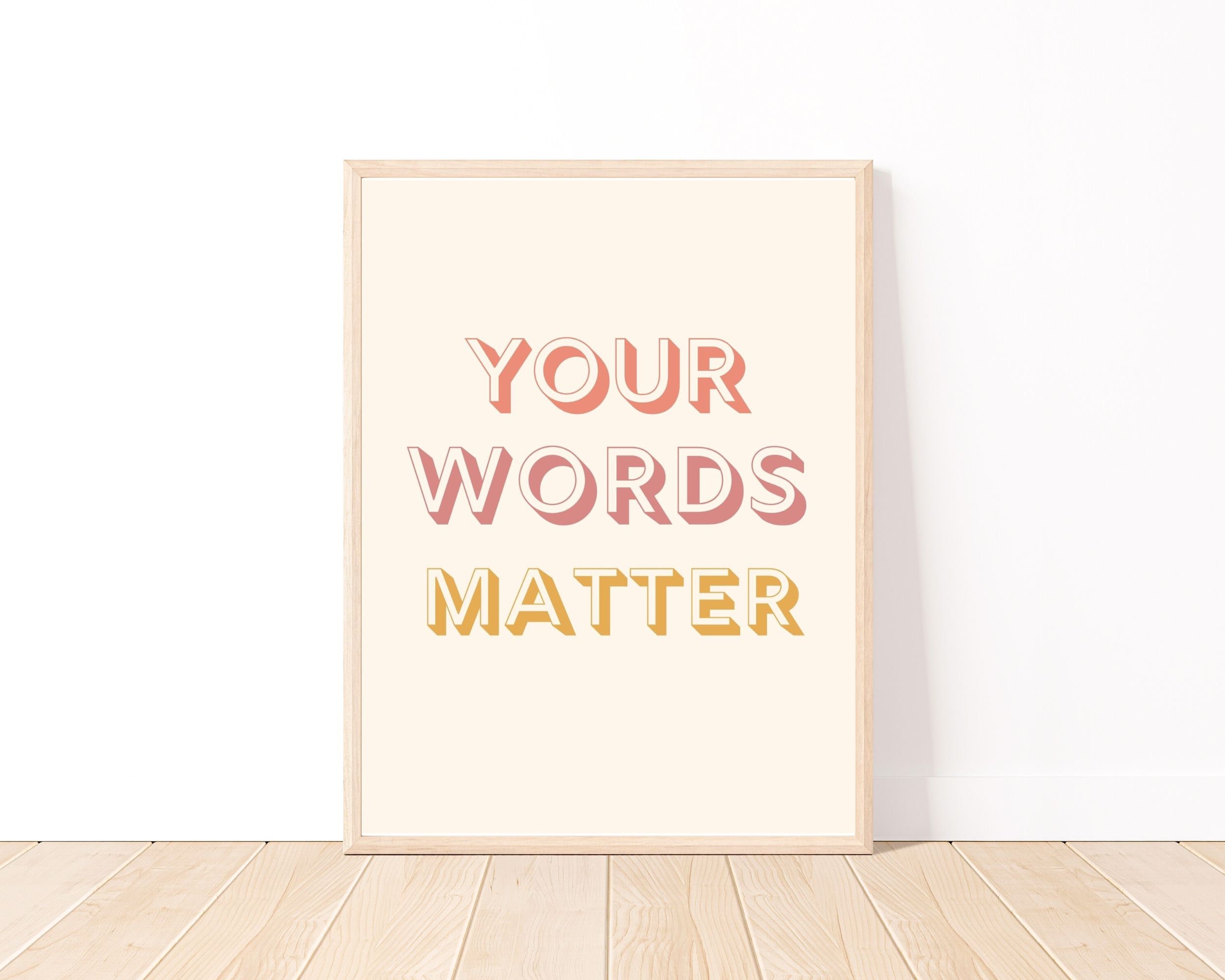Diversity Your Words Matter Poster Speech Wall Art for Slps - Etsy
