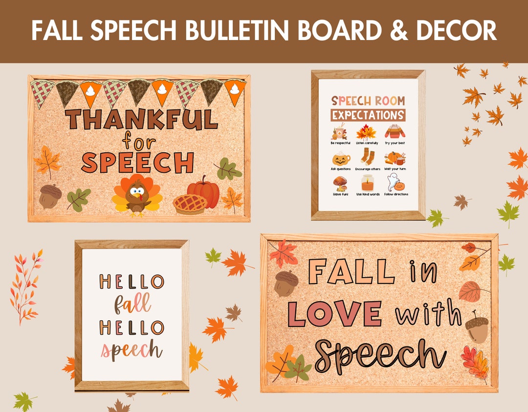 Fall Speech Bulletin Board Bundle Fall Speech Bulletin Kit - Etsy