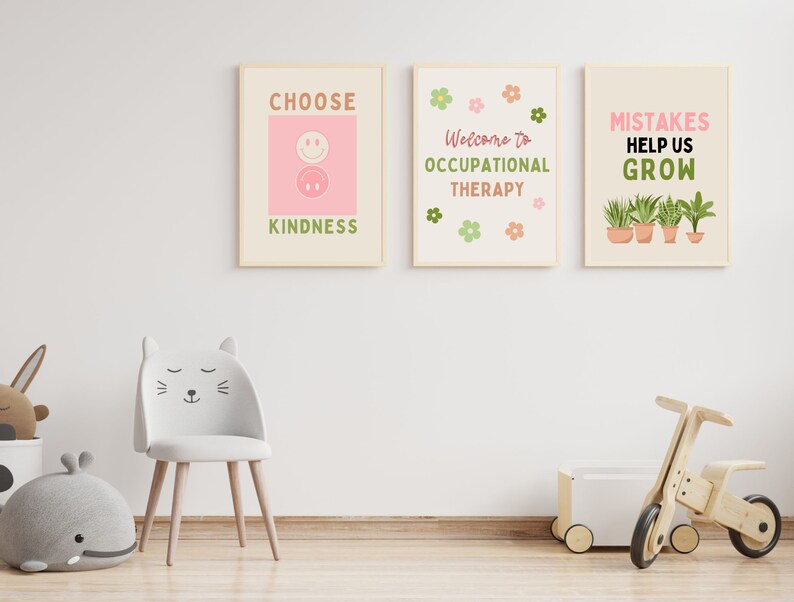 Occupational Therapy Green and Pink Poster Bundle, Set of 6 ...