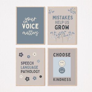 Gray Boho Speech Room Decor Bundle, Set of 6, SLP Posters, Speech ...