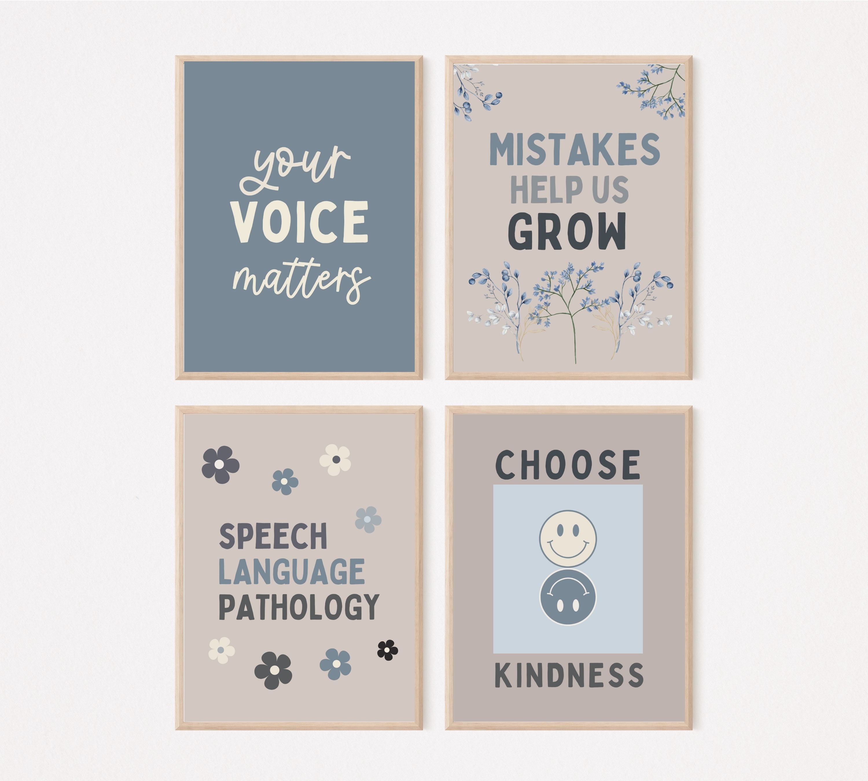 Gray Boho Speech Room Decor Bundle, Set of 6, SLP Posters, Speech ...