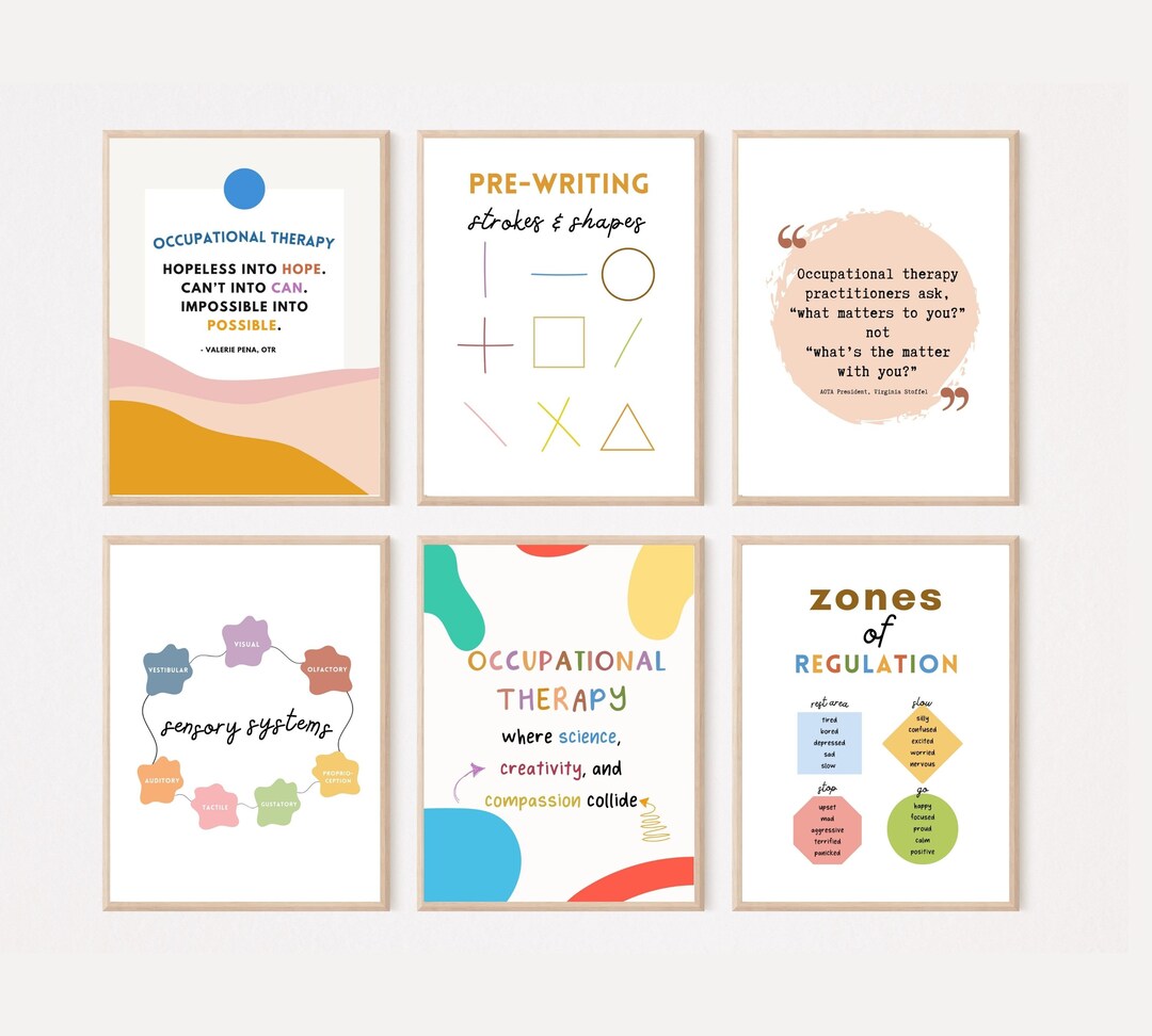 Occupational Therapy Posters, Set of 18, Occupational Therapy Bundle ...