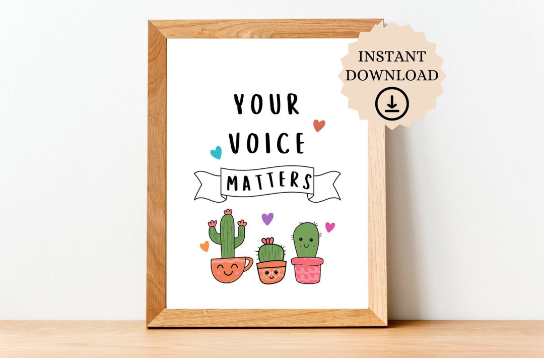 Your Voice Matters, Speech Therapist Poster, Speech Therapy Room Decor ...