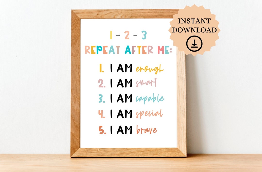 Speech Therapy Room Decor Digital Download, SLP Poster, I Am Enough ...