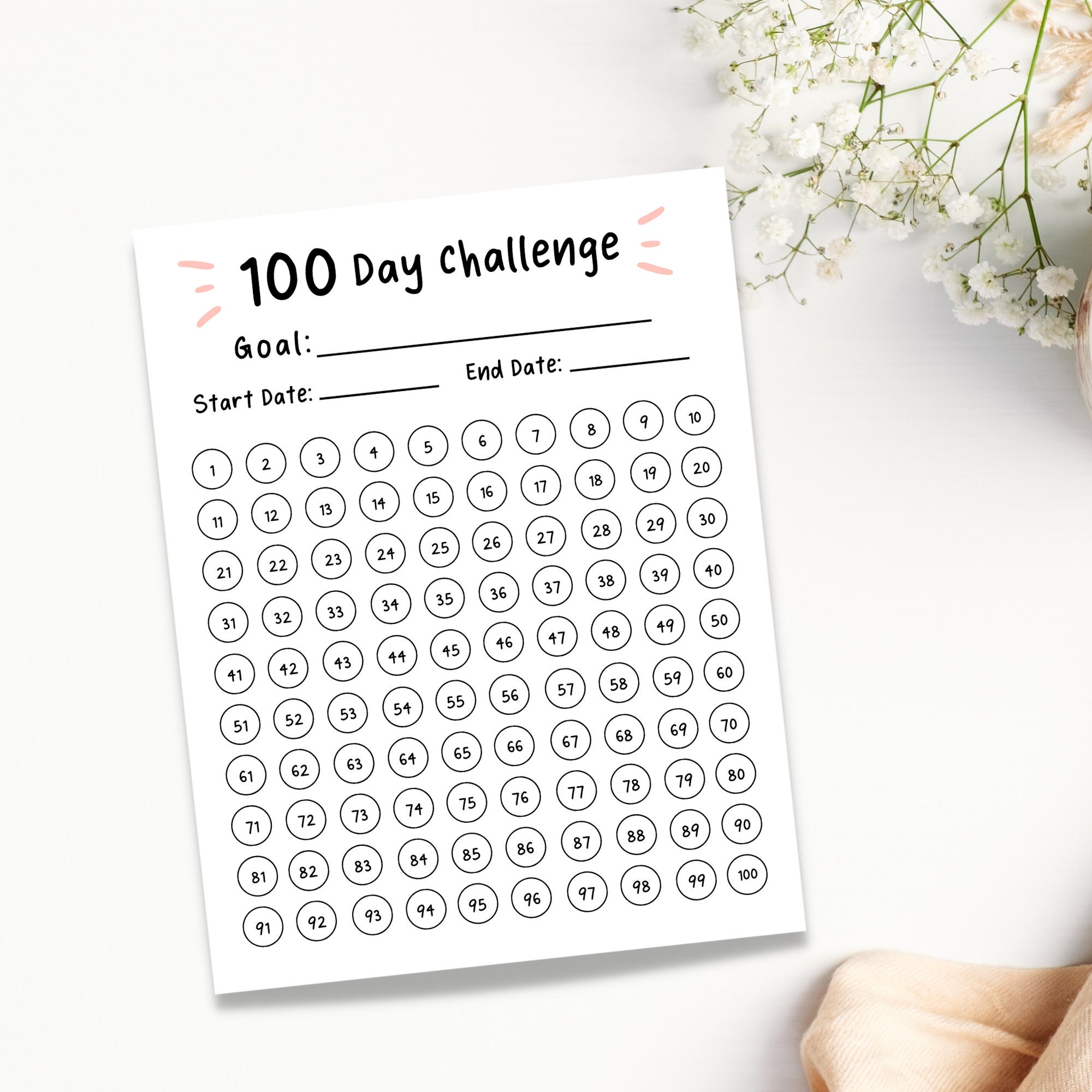 100 Days of Challenge 100 Day Challenge 100 Day Challenge - Etsy